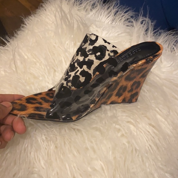 Boutique Brand | Shoes | Wedge Heel Leopard Print Translucent Heel ...